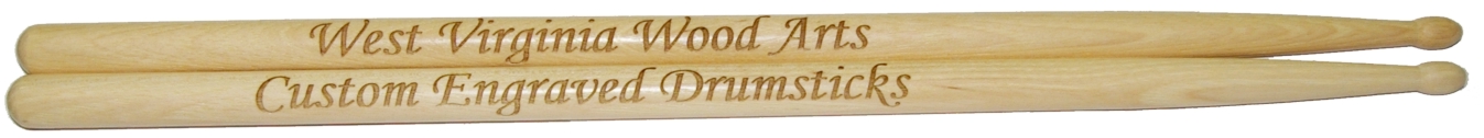 Engraved Quality Hickory Drumsticks | With Wording Only
